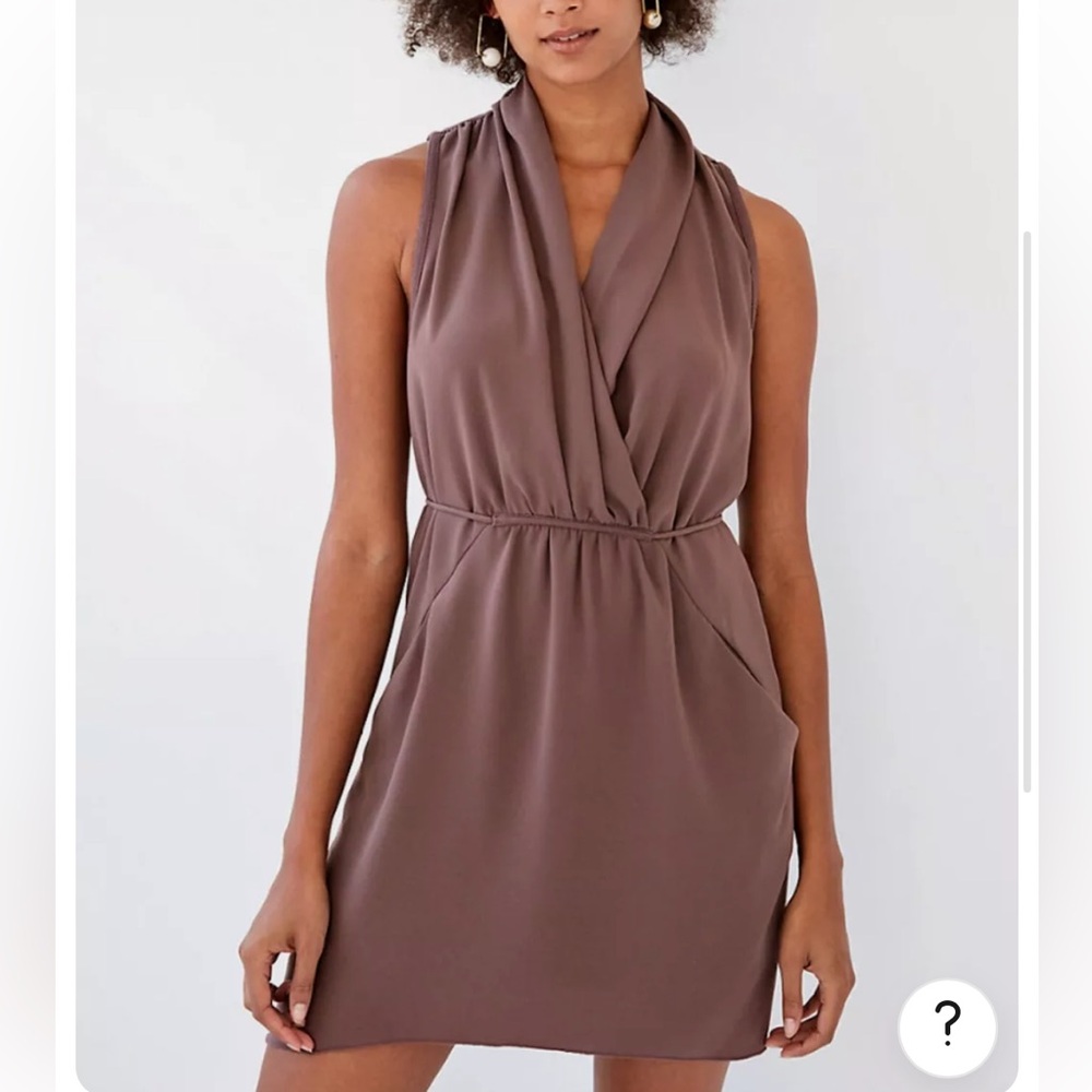 Aritzia Wilfred Sabine Dress Faux-Wrap Mini Dress Poc… - Gem